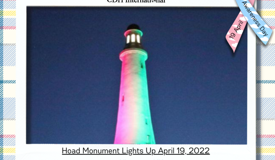The Hoad Monument Lights Up For CDH Awareness