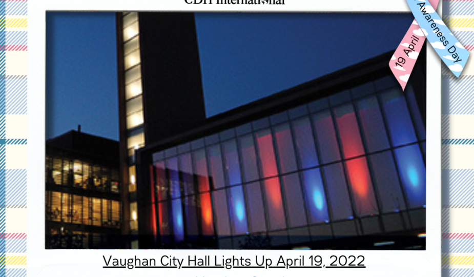 The Vaughan City Hall is Lighting Up For CDH Awareness